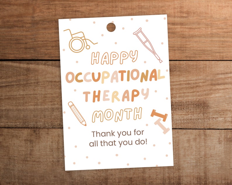 Occupational Therapy Appreciation Month Thank You Gift Tag - Etsy