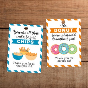 Set of 8 Appreciation Pun 2.5x3.5" Gift Tag Printables for Teacher ...