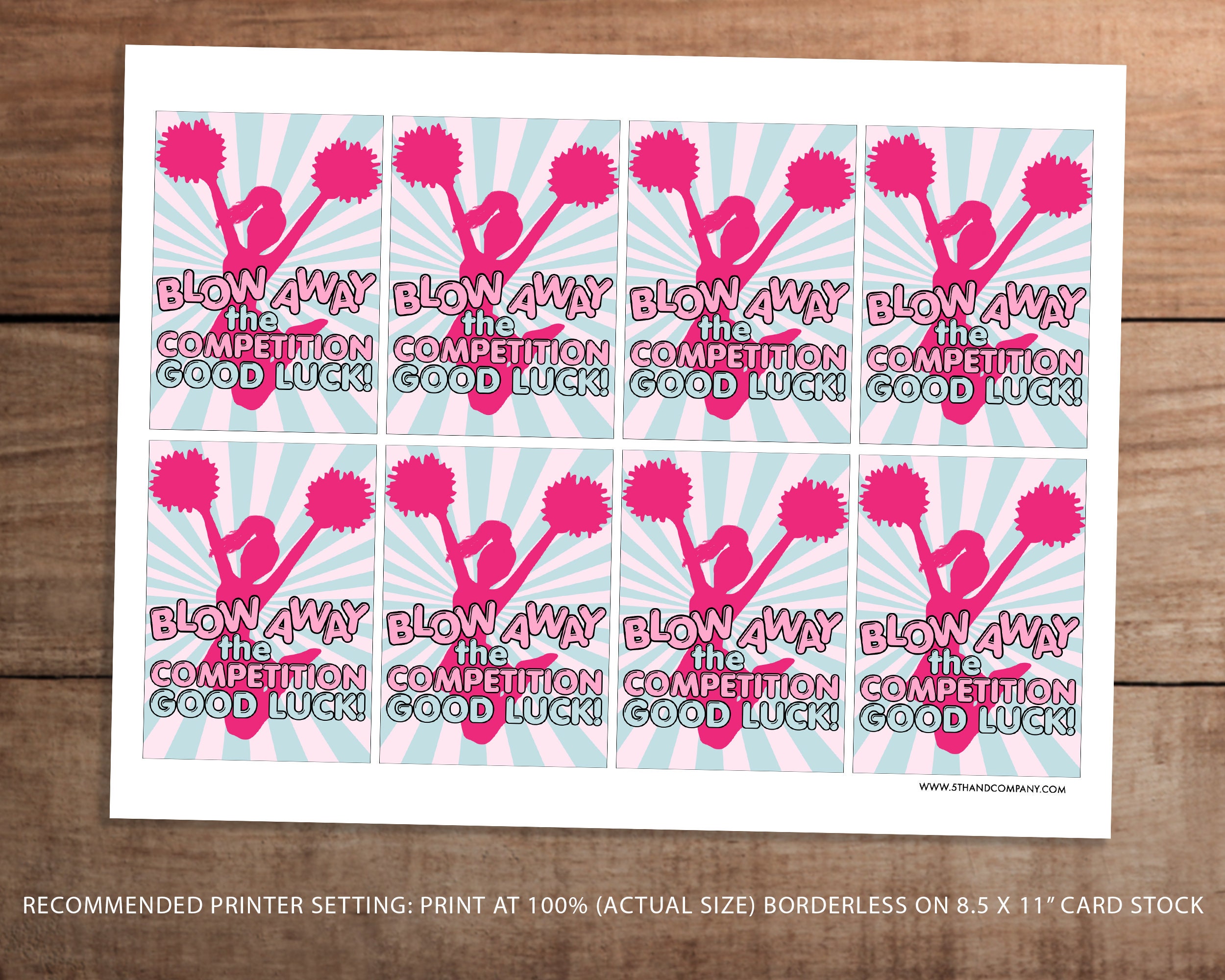 Cheer Team Good Luck Gift Tag Printable for Lollipom Gum - Etsy