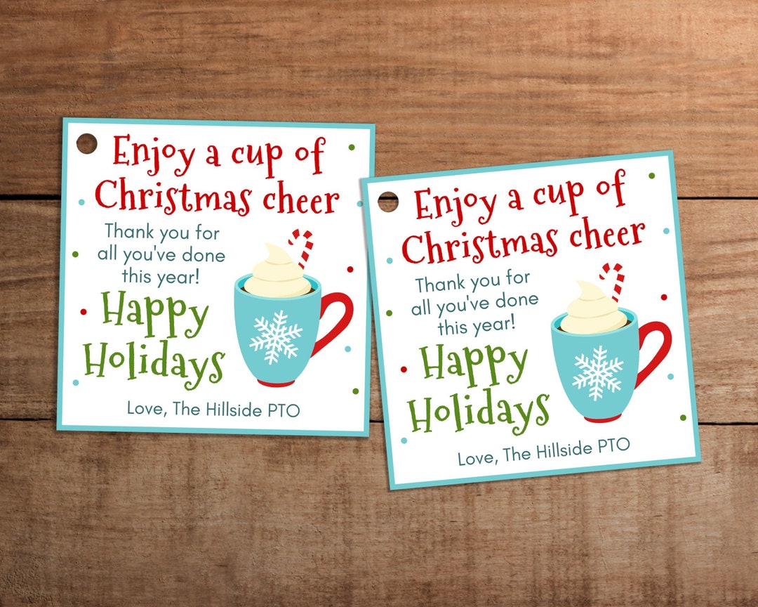 Christmas Gift Tag Printable for Teacher Nurse Staff Employee Coworker ...