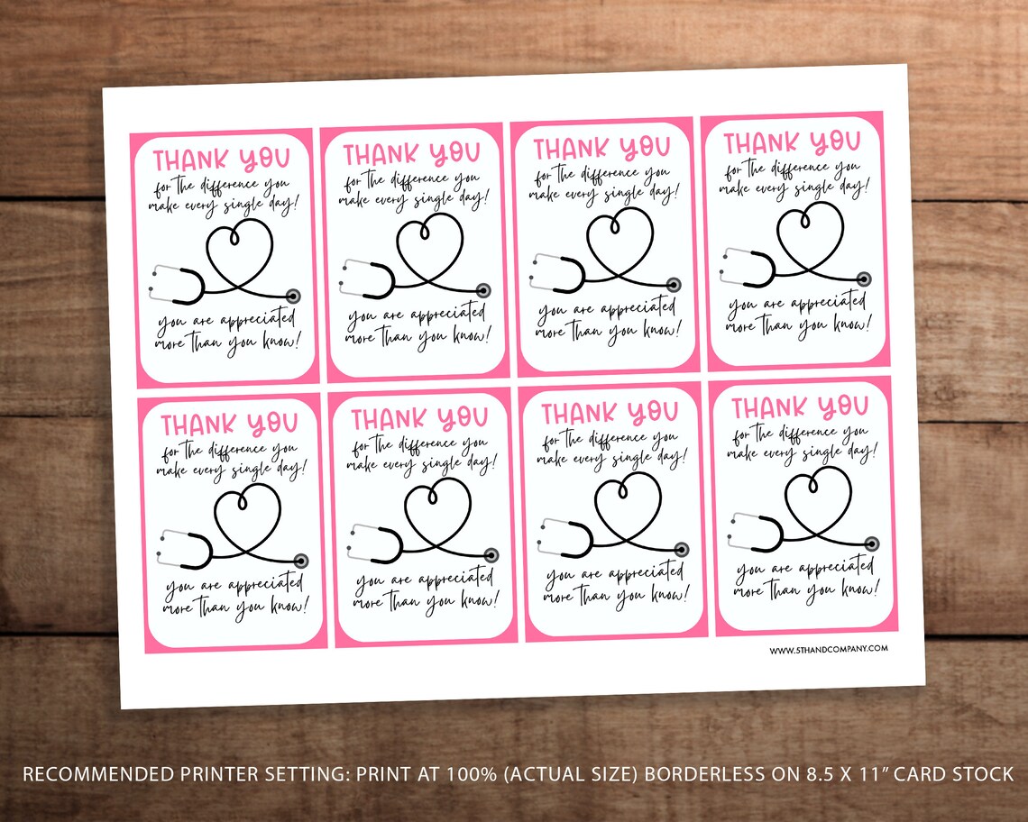Nurse Thank You Gift Tag Printable Oncology Nurse Breast Cancer Pink - Etsy