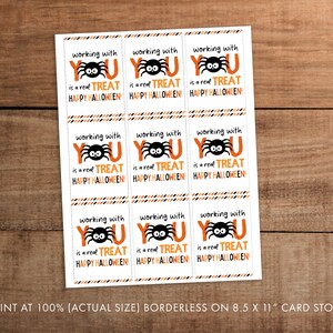 Halloween Appreciation Gift Tags, Spider Treat Design (PDF) - Etsy