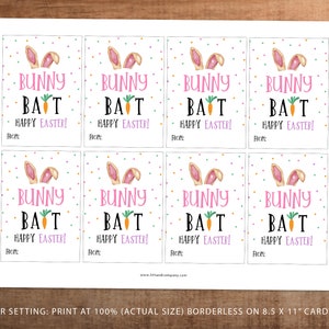Easter Bunny Bait Gift Favor Tags Printable for Kids Neighbors Friends ...