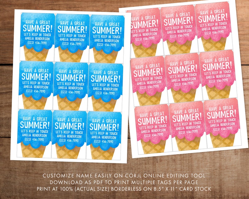 Customizable End of School Year Last Day of School Ice Cream - Etsy