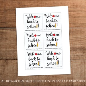 Welcome Back to School Gift Tag Printable Teacher & Student ...