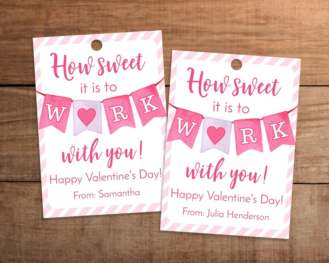 Editable Coworker Valentine's Day Gift Tag Printable for Sweets Cookies ...
