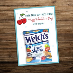 Classroom Valentines Printable Fruit Snack Valentine Card Kids ...