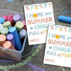 Summer Chalk Gift Tag Printable: End of School Year Favor (PDF) - Etsy