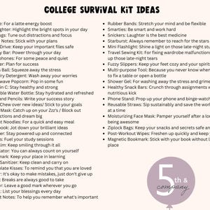 College Survival Kit Printable Care Package Gift Basket Label (digital ...