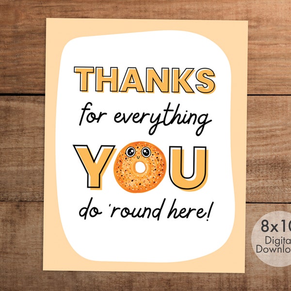 Appreciation Bagel Sign - Etsy