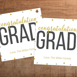 Editable Graduation Gift Tags Printable Congratulations Grad - Etsy
