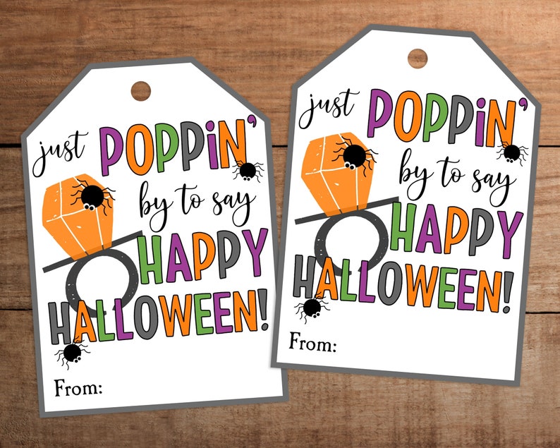 Halloween Ring Pop Gift Tags: Printable Treat Labels (PDF) - Etsy