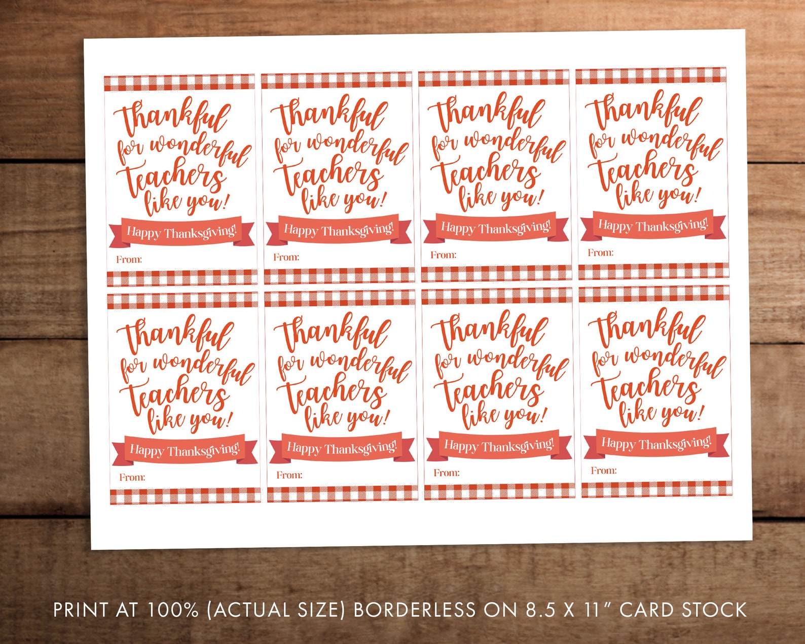 Thanksgiving Gift Tag Printable Teacher Appreciation Thank You Tag - Etsy