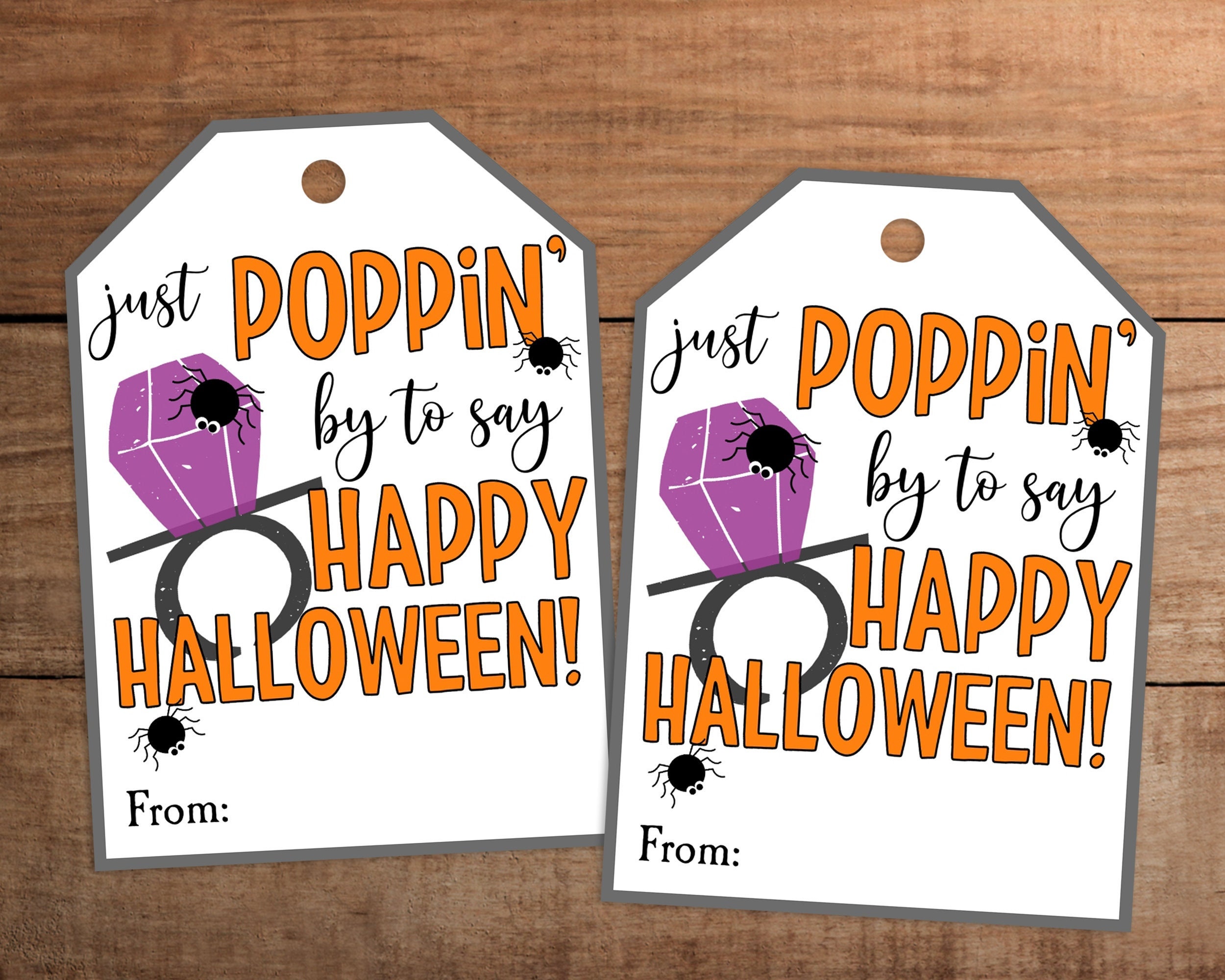 Printable Halloween Ring Pop Candy Treat Gift Tag, Digital Download - Etsy