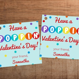 Valentines Day Pop It Fidget Party Favor Gift Tag Printable | Etsy