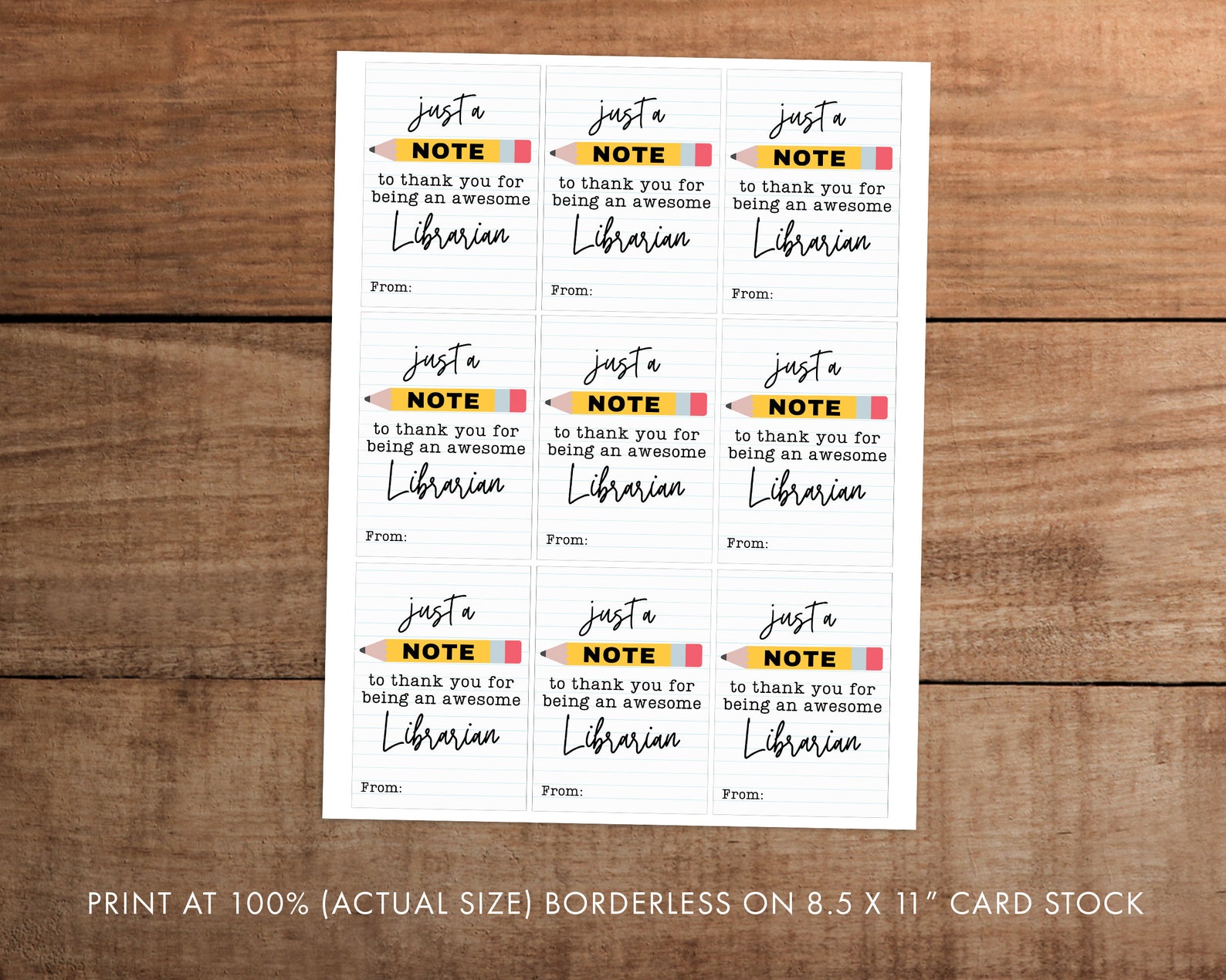 Librarian Appreciation Gift Tag Printable - Etsy