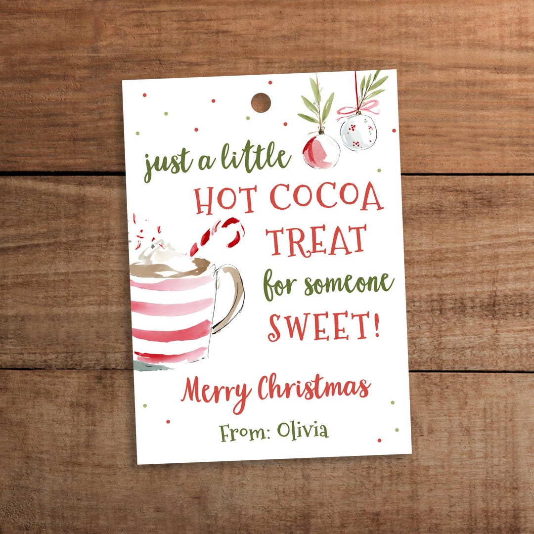 Editable Christmas Hot Cocoa Gift Tag Printable Template - Etsy