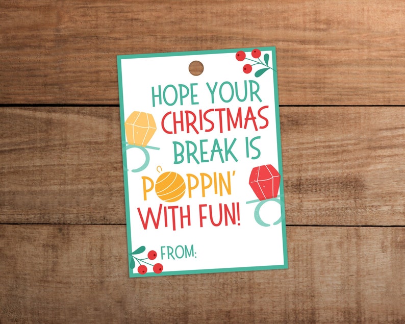 Christmas Gift Tag Ring Pop Candy Winter School Break Treats - Etsy