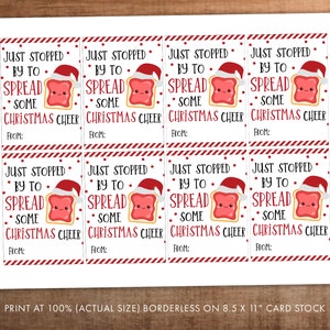 Christmas Jam Preserve Jelly Spread Gift Tag Printable for Friend ...