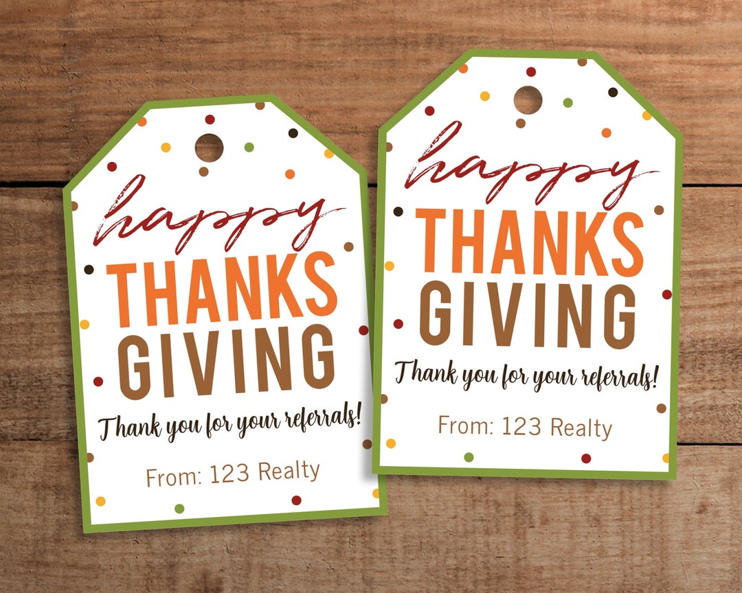Happy Thanksgiving Gift Tag Printable, Editable Thank You Gift Tag ...