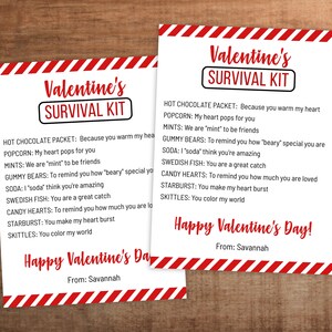 Editable Valentine's Day Survival Kit Printable Galentines Day Gift ...