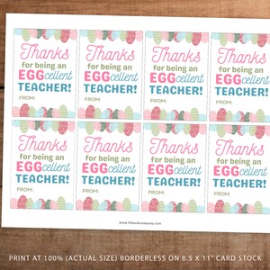 Easter Gift Tag Appreciation Printable Thanks for Being an Eggcellent ...