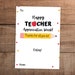 Teacher Appreciation Week Gift Card Holder Printable Thank You Instant ...