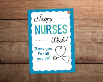 Happy Nurses Day Tag, Thank You Label for Registered Nurse and Medical ...