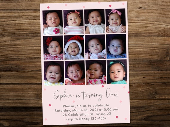 Editable Baby's First Year First Birthday Invitation - Etsy