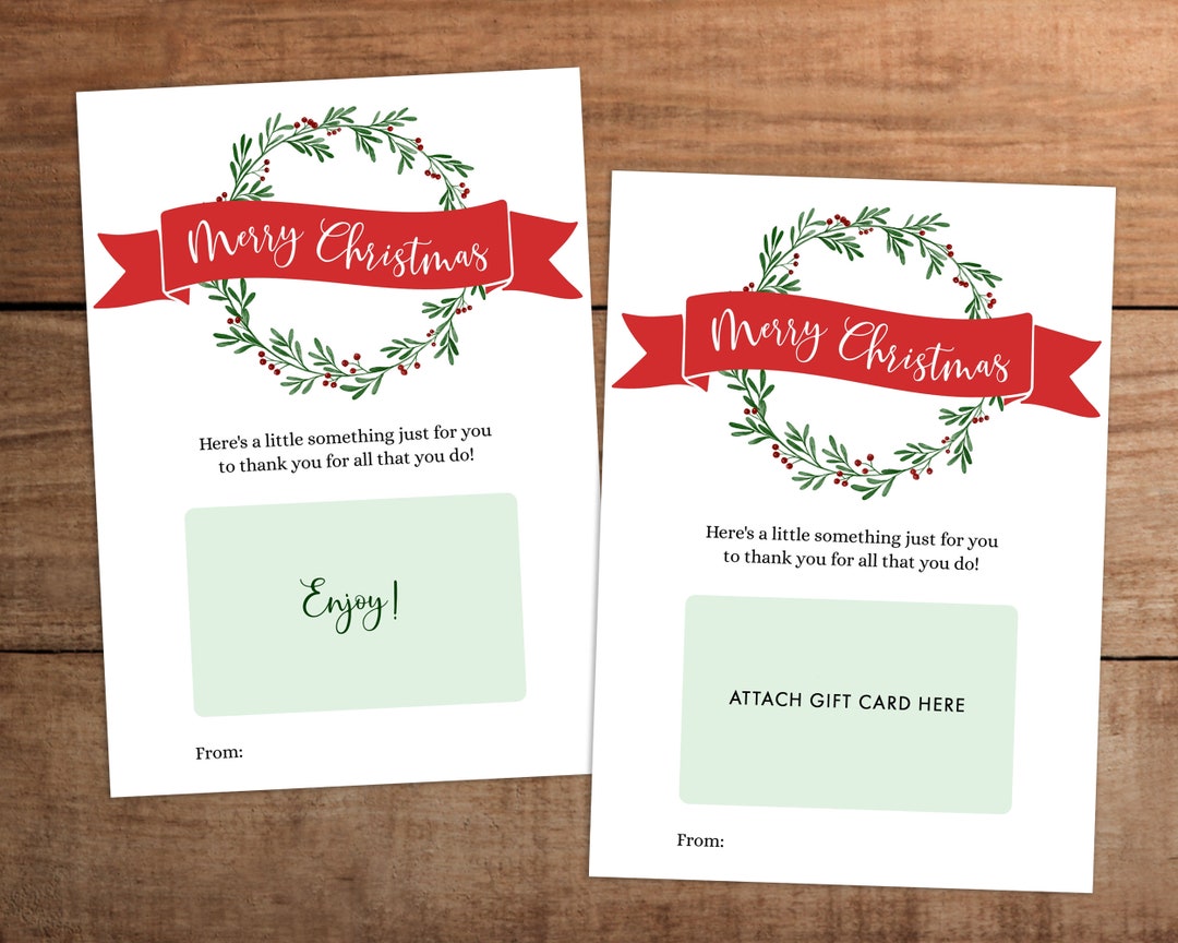 Christmas Holiday Appreciation Gift Card Holder Printable for Teacher ...
