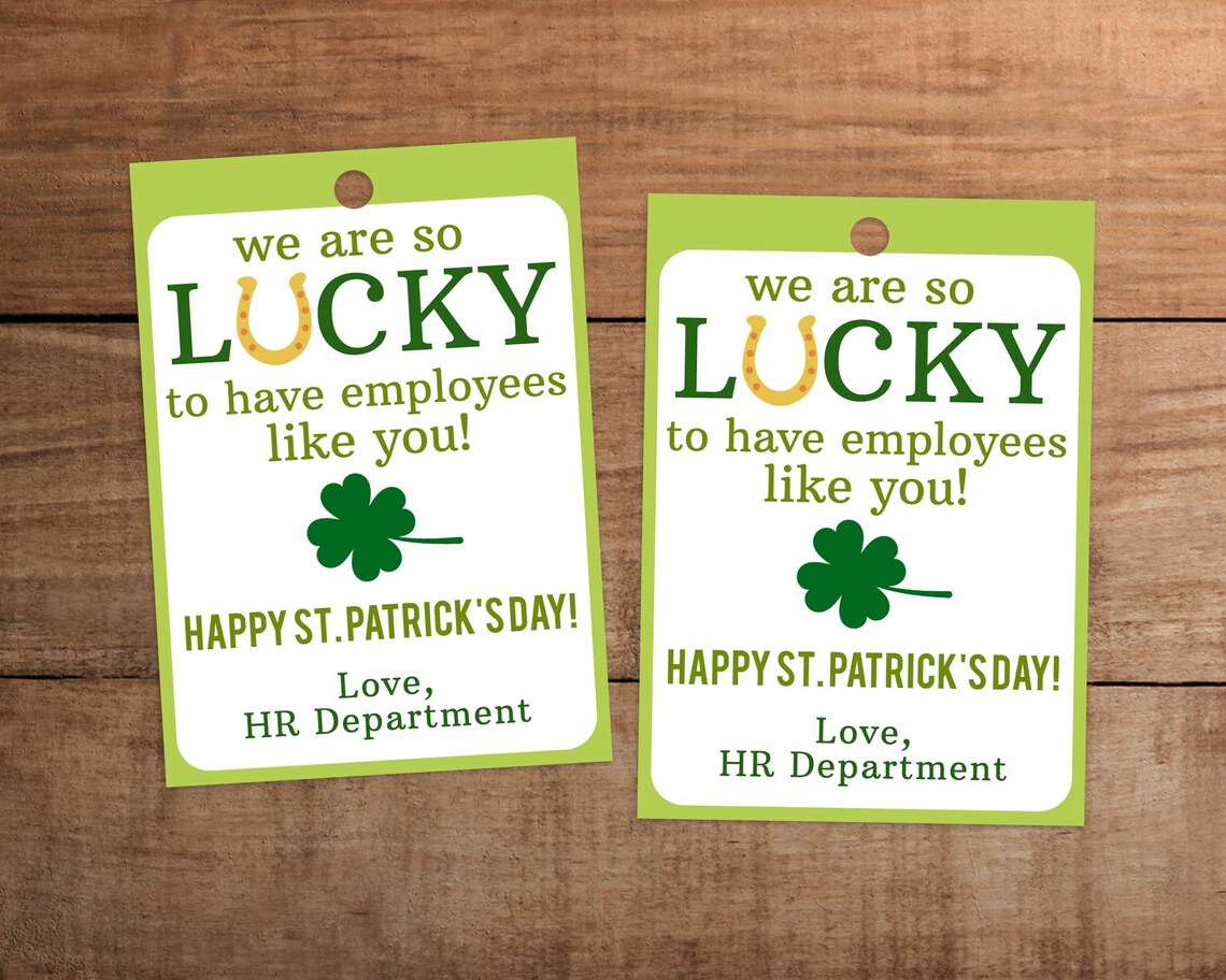 Editable St. Patrick's Day Gift Tag Printable for Employee | Etsy