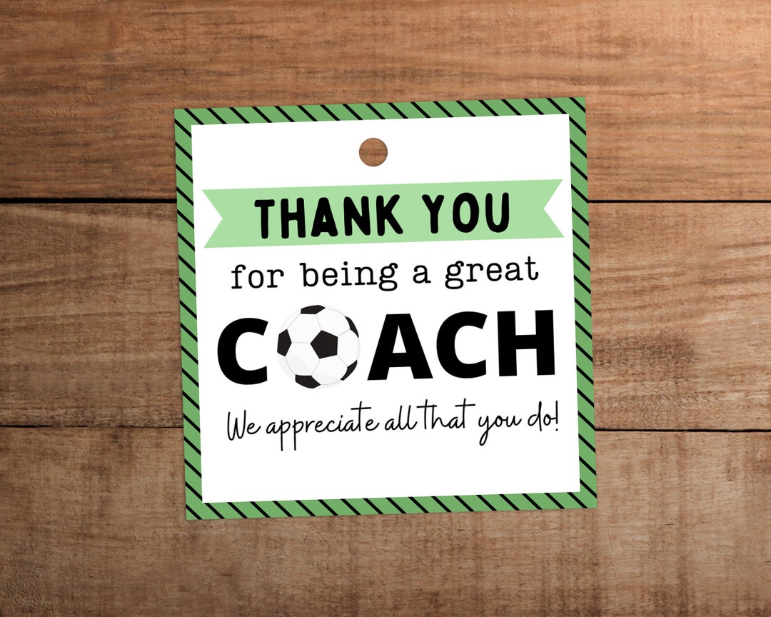 Soccer Coach Appreciation Gift Tag Printable Digital Download - Etsy