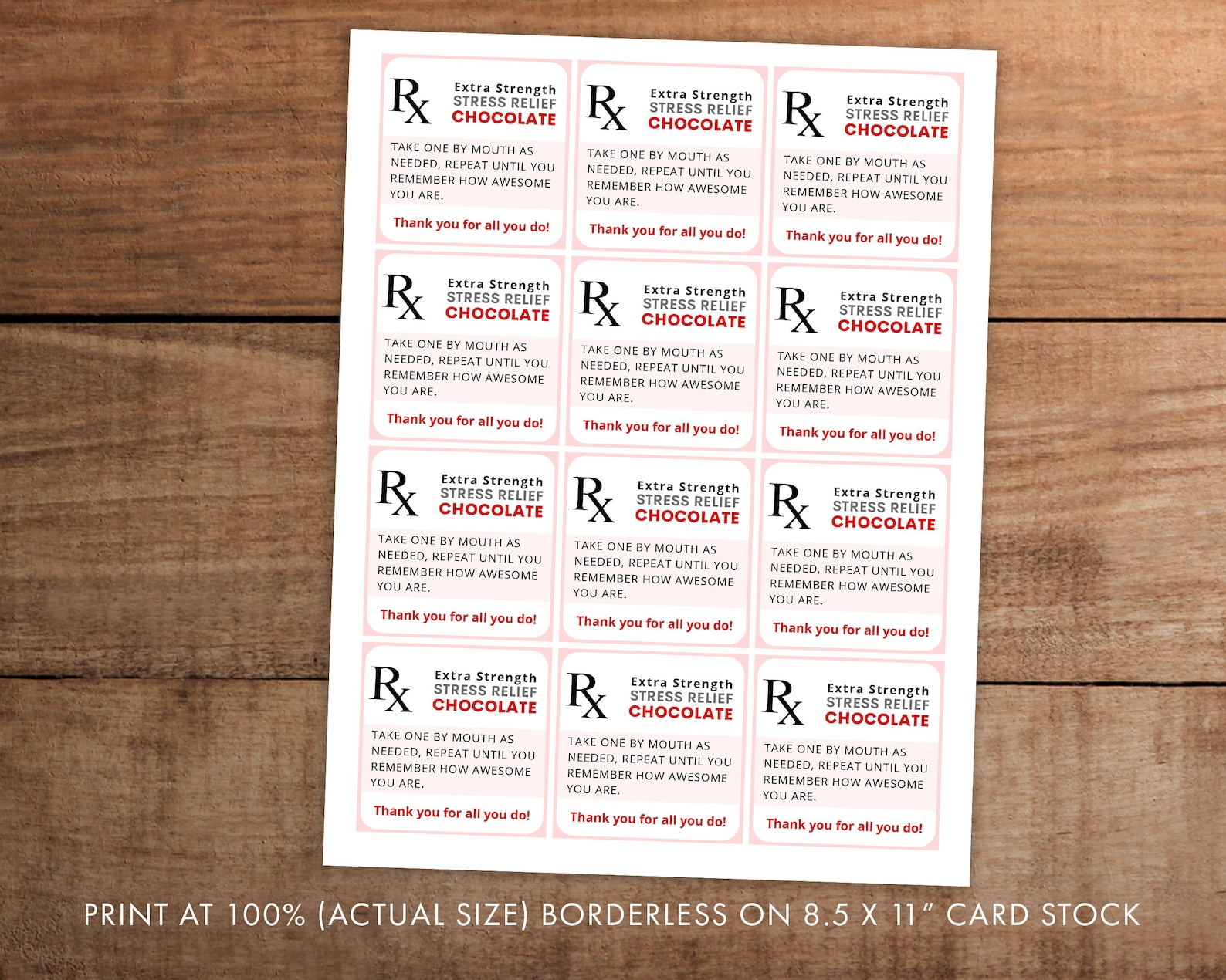 Appreciation Gift Tag Chocolate Treat Label Thank You Tag - Etsy