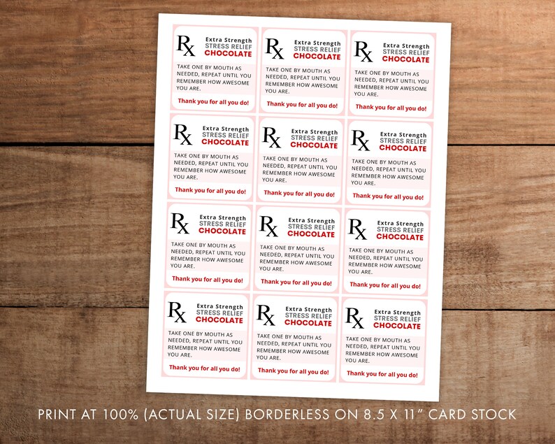 Appreciation Gift Tag Chocolate Treat Label Thank You Tag - Etsy