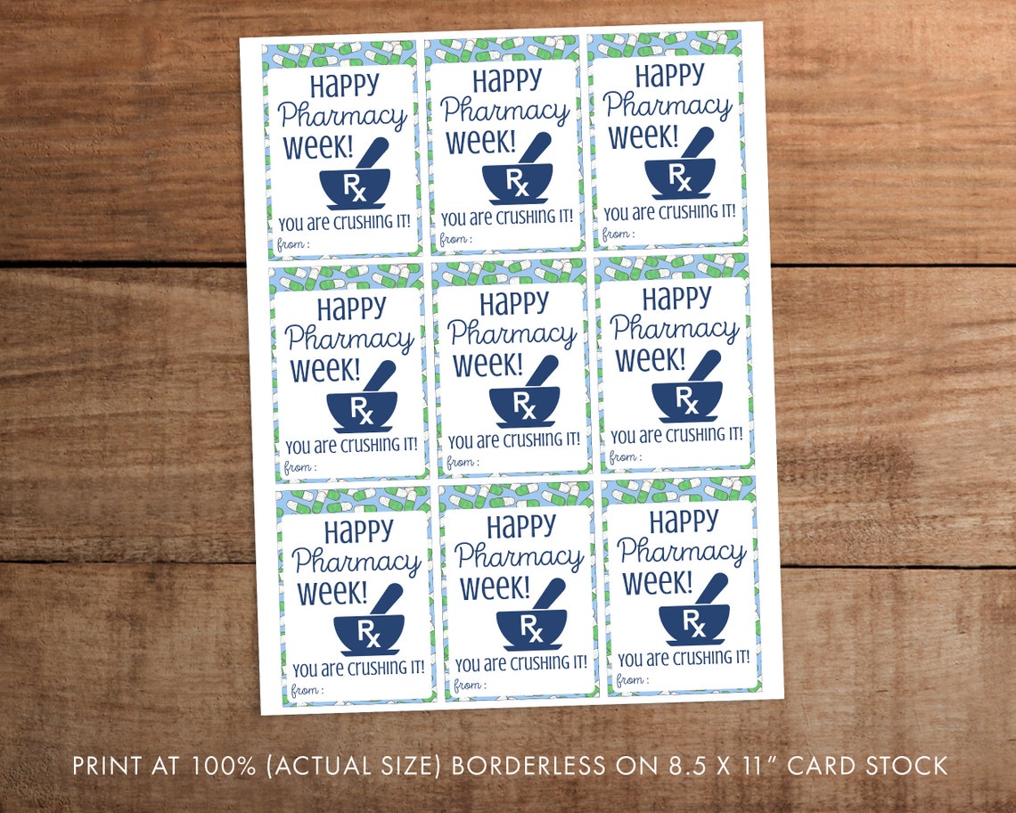 Happy Pharmacy Week Gift Tag Printable Pharmacist Appreciation - Etsy