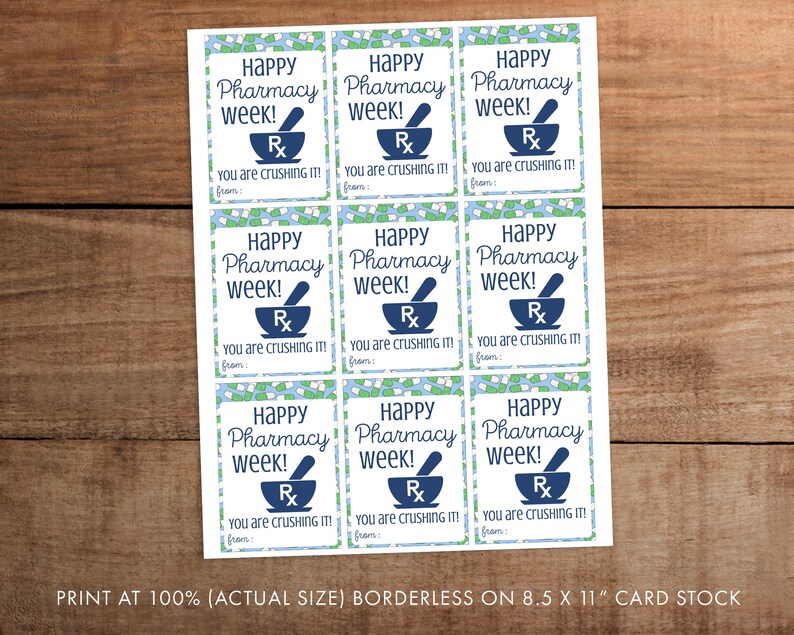 Happy Pharmacy Week Gift Tag Printable Pharmacist Appreciation - Etsy