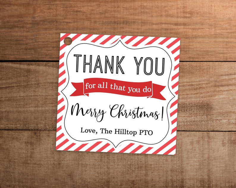 Editable Christmas Thank You Gift Tag Printable for Teacher - Etsy