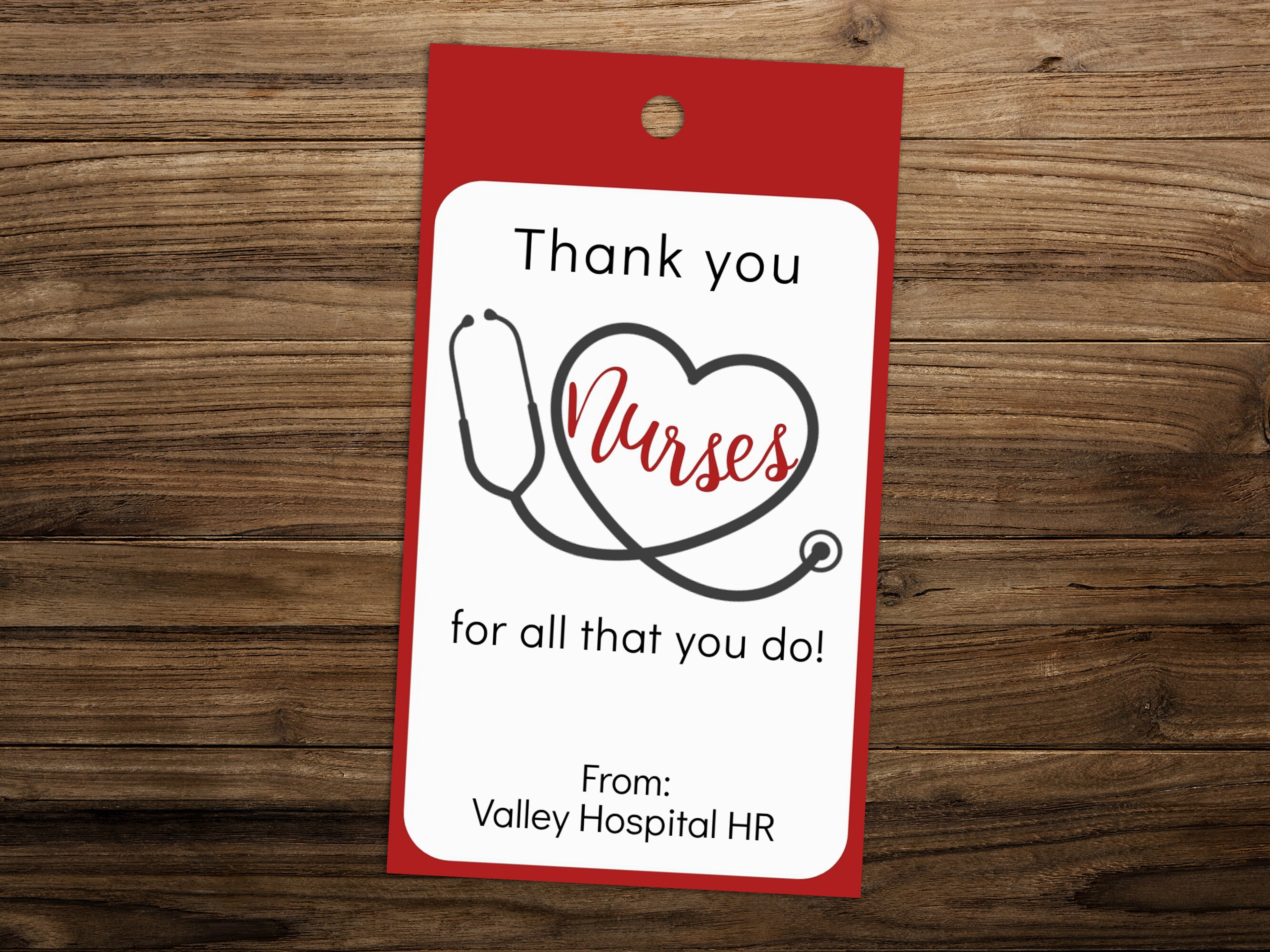 Editable Nurse Appreciation Gift Tag Printable Thank You | Etsy