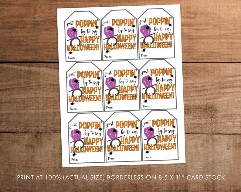 Printable Halloween Ring Pop Candy Treat Gift Tag - Etsy