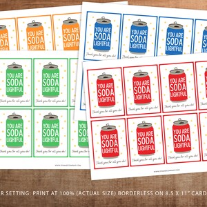 Soda Gift Tag for Teacher Nurse Staff Employee Team Member Appreciation ...