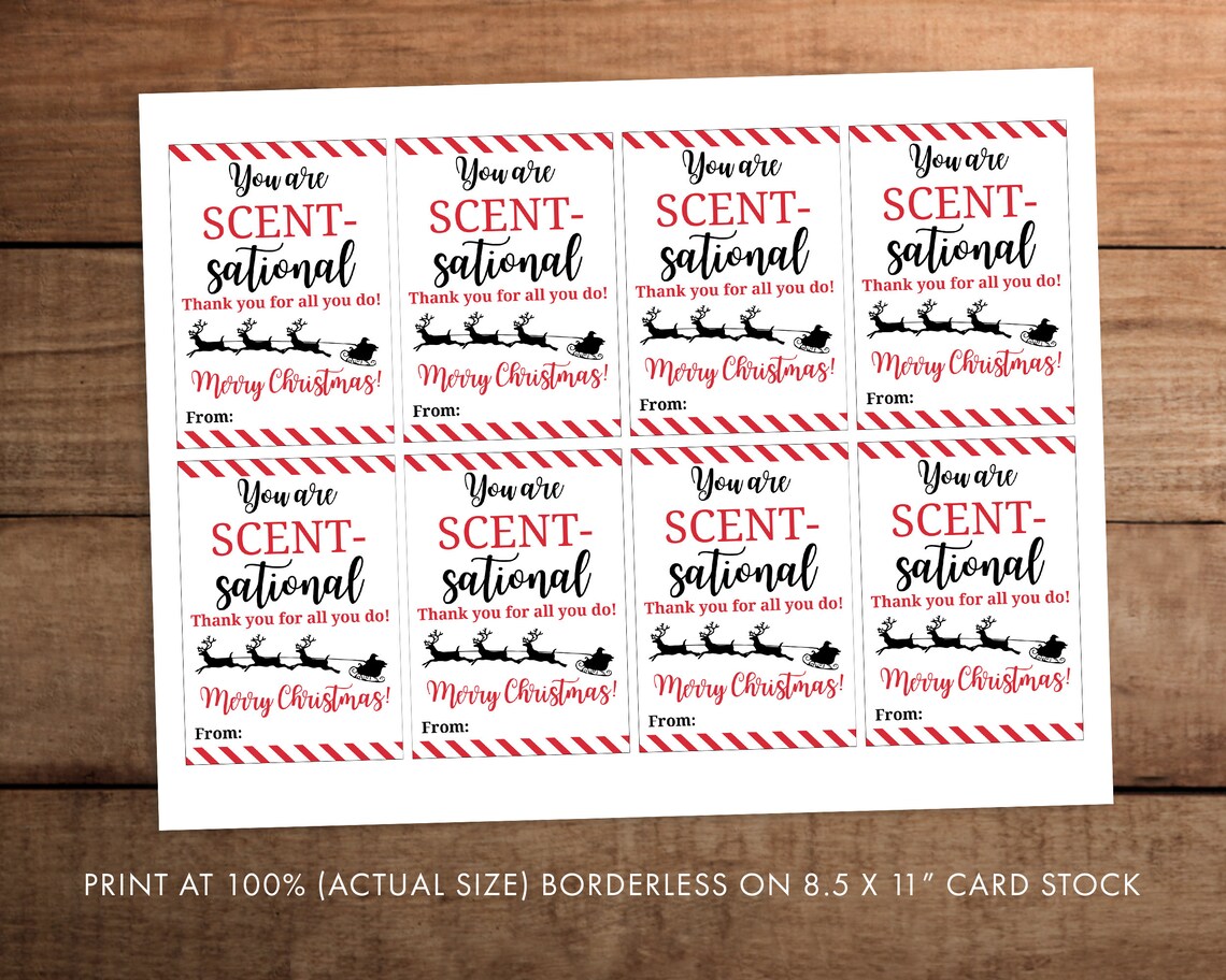 You Are Scentsational Christmas Gift Tag Printable Lotion Soap Candle ...