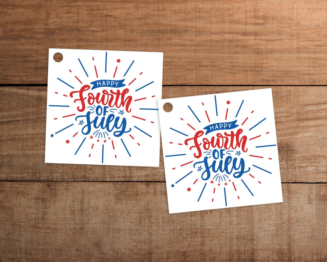 4th of July Gift Tag Printable Independence Day Cookie Party Favor ...