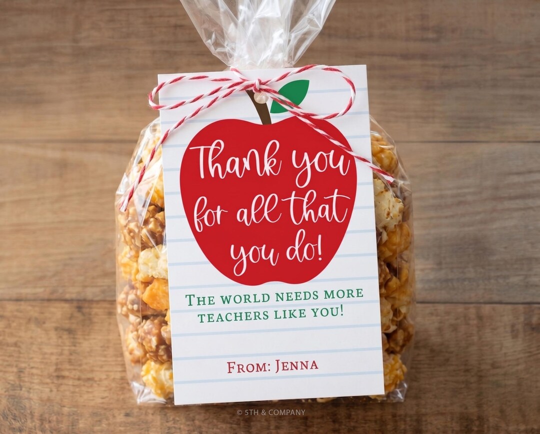 The World Needs More Teachers Apple Tag Editable Staff Appreciation ...