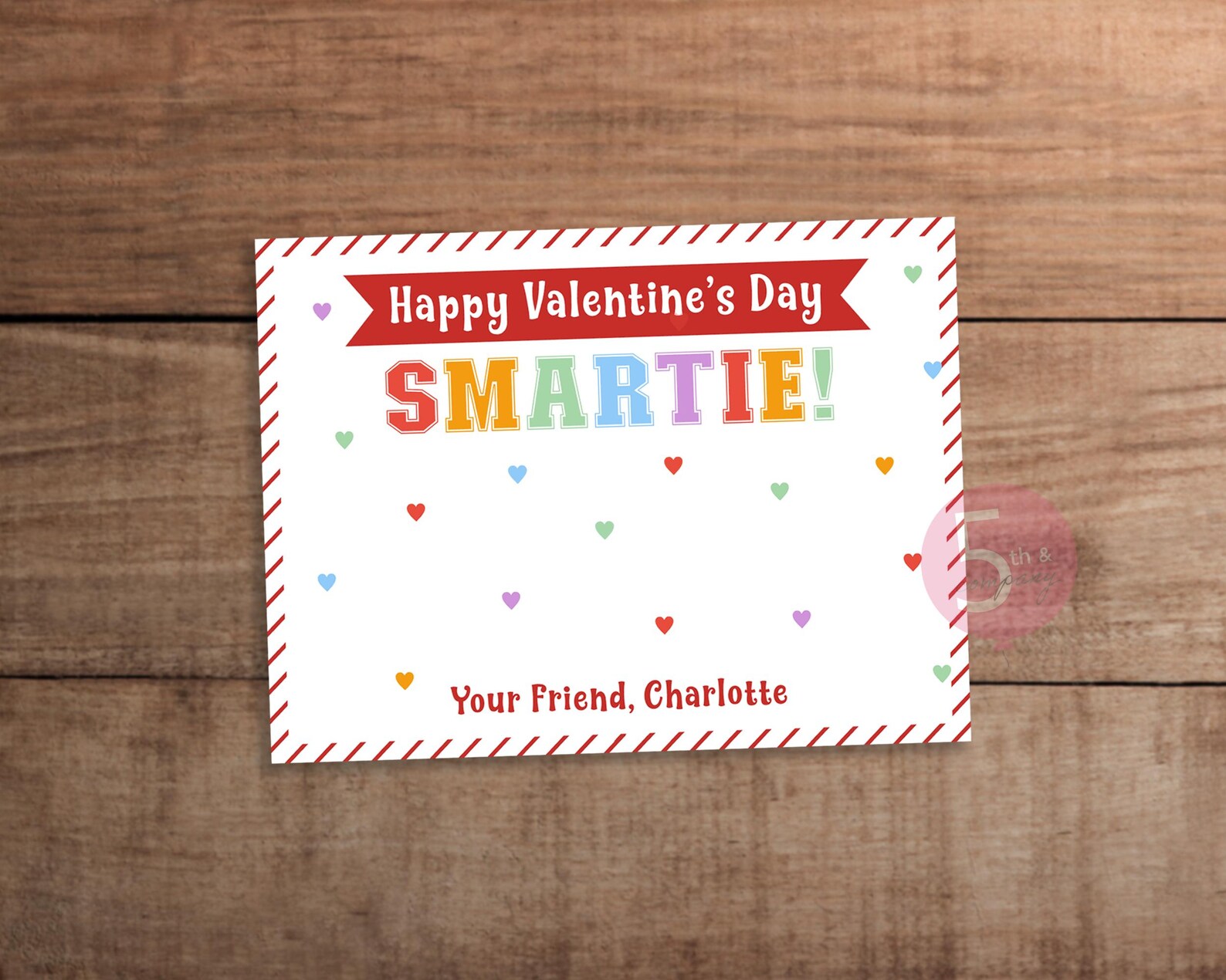 Editable Happy Valentine's Day Smarties Candy Gift Tag Printable ...