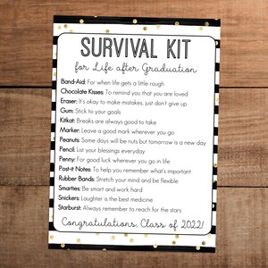 Editable Survival Kit for Life After Graduation Printable - Etsy