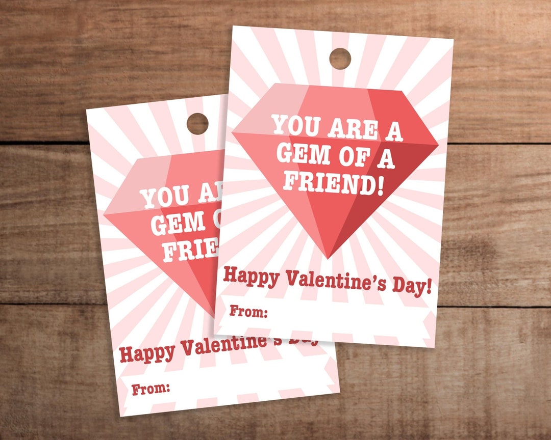 You Are a Gem of a Friend Ring Pop Candy Valentines Day Gift Tag ...