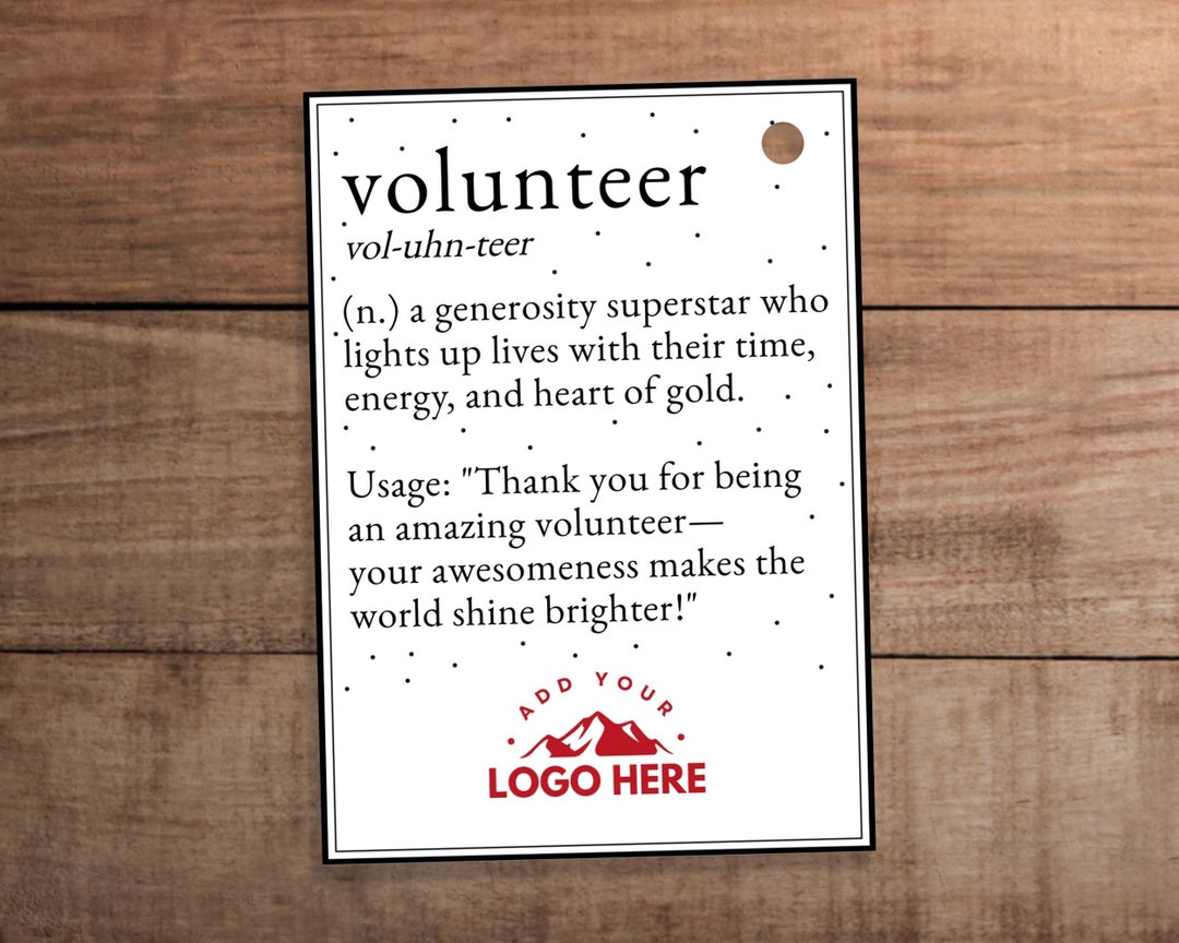 Editable Volunteer Appreciation Thank You Gift Tag Printable Template ...