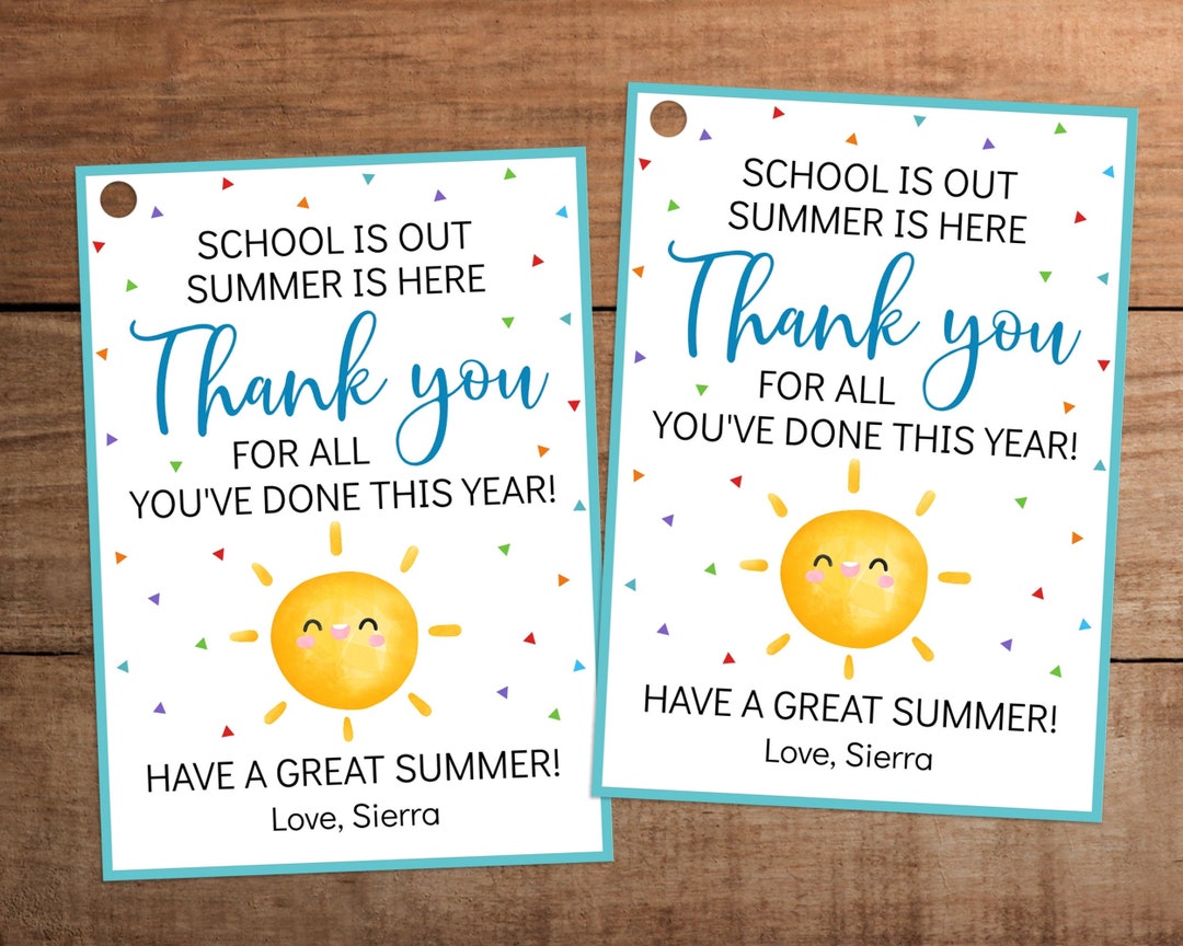 Editable End of School Year Teacher Appreciation Gift Tag Printable ...