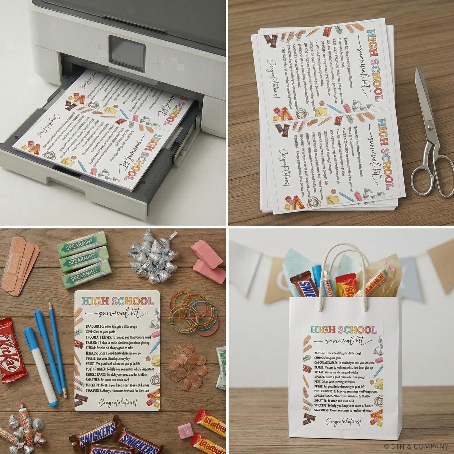 High School Survival Kit Printable, Middle School Graduation Gift ...