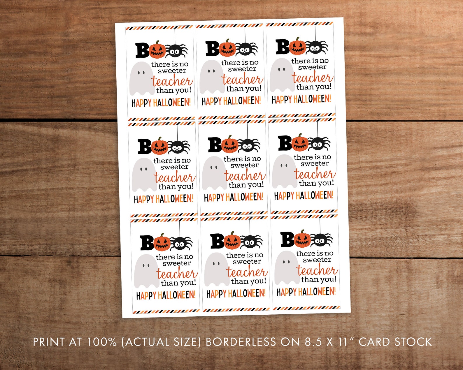 Halloween Teacher Appreciation Gift Tag Printable Boo There is - Etsy